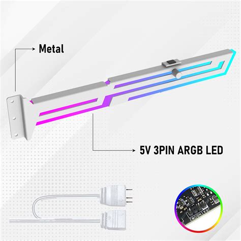 Argb Gpu Support Bracket Rgb Gpu Brace Support 5v 3pin Addressable G Jazzcooling
