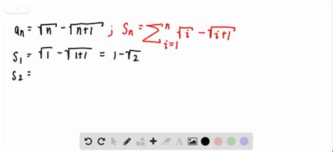 SOLVED Nth Partial Sum Find The First Four Partial Sums And The N The
