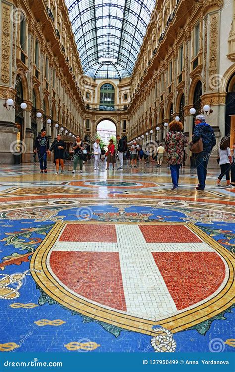 Galleria Vittorio Emanuele Ii Interior Milan Italy Editorial Stock