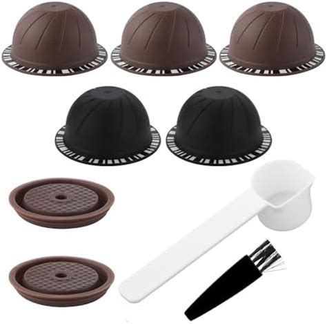 Lot de 5 capsules de café réutilisables pour machine Nespresso Vertuo