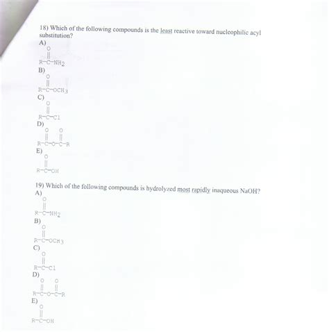 Solved 18 Which Of The Following Compounds Is The Least