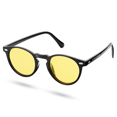 Black And Yellow Round Polarised Sunglasses In Stock Sidegren