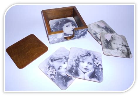 Decoupage Decoupage Na Drewnie I Sklejkach Drewnianych Podkładki Pod