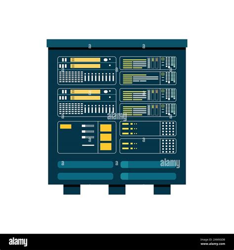 Huge Server Rack Isolated On White Background Data Storage Cloud Storage Computing Technology