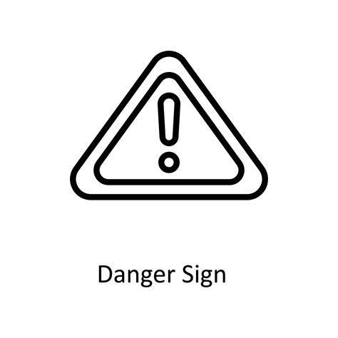 Danger Sign Vector Outline Icons Simple Stock Illustration Stock