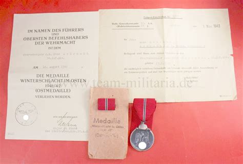 posthum Verleihung Ostmedaille mit Urkunde und Übersendungsschreibe
