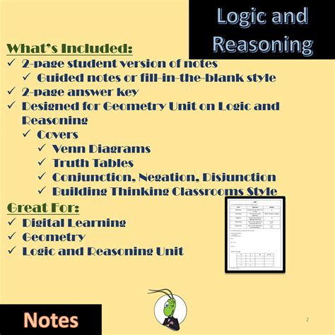 Logic Geometry Guided Notes For Logic And Reasoning Unit Made By Teachers