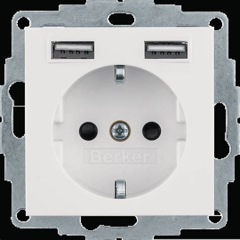 Toma SCHUKO USB Q X Blanco Polar 48036089 Hager