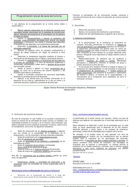 Programas De Acción Tutorial Pdf Dislexia Maestros