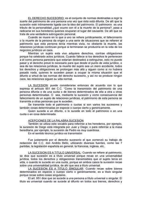 Apuntes Sucesorio Derecho Sucesorio Udla Studocu