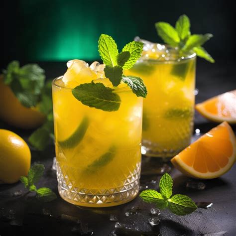 Mango Mint Flavor Vibrant Premium Ai Generated Image
