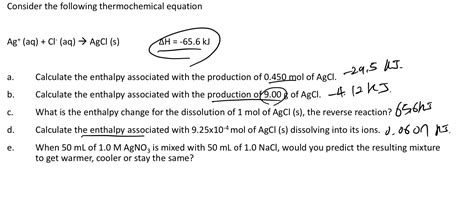 Solved Consider The Following Thermochemical Equation