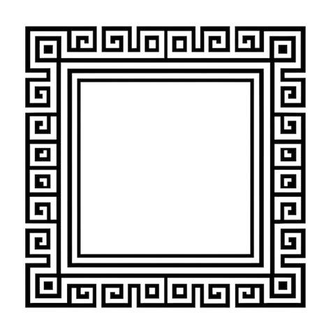 Classic Greek Key Pattern Ornamental Frame Premium Ai Generated Image