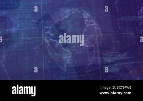Digital Animation Of Smartphone And Map With Data Processing In Network