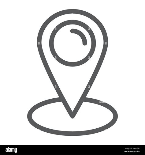 Location Line Icon Gps And Navigation Map Pin Sign Vector Graphics A Linear Pattern On A