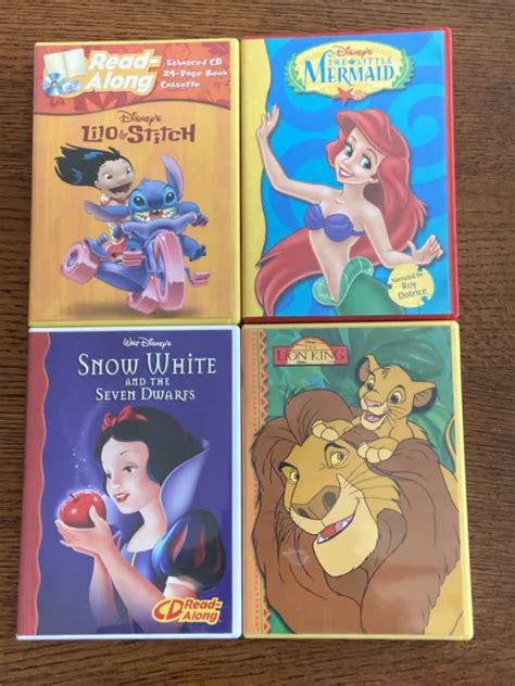 DISNEY READ ALONG Enhanced CD Book Cassette Stitch Lion King Mermaid Snow White PicClick UK