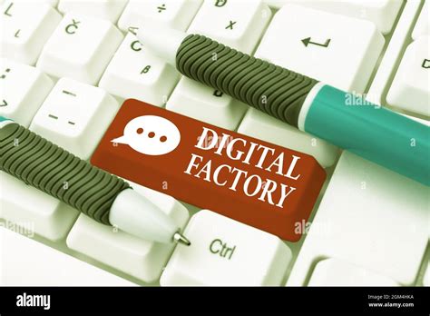 Writing Displaying Text Digital Factory Business Idea Uses Digital Technology To Operate The