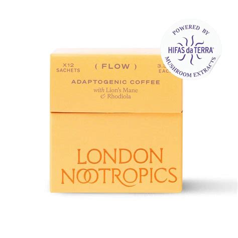 London Nootropics Flow Adaptogenic Coffee 12 Sachets Lions Mane Mu