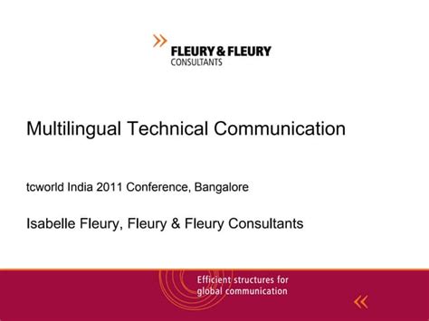 Isabelle Multilingual Technical Communication Ppt