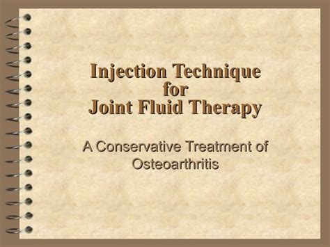 Supartz Injection Techniques Ppt