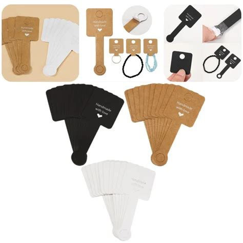 LOT DE 50 Cartes D Affichage Auto Adh Sives Pour Bijoux Pour Emballage Blanc EUR 7 76