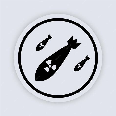 Icône De Silhouette De Bombe Nucléaire Pictogramme De Glyphe De Missile