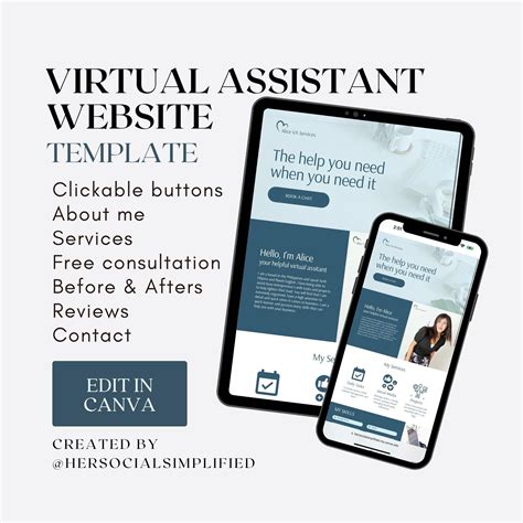 Personal Assistant Freelancer Template With Clickable Buttons Easily