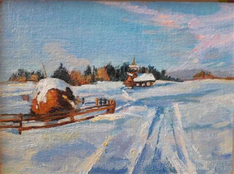 Картина Русская зима Размеры 20x15 Год 2022 Цена 2700 рублей Художник Кобзарева Инна Юрьевна