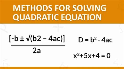 Methods For Solving Quadratic Equation Vedic Math School