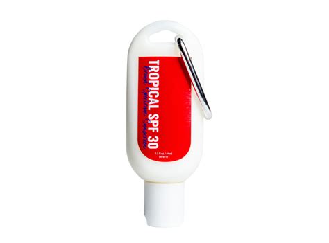 Tropical Spf 30 Broad Spectrum Sunscreen Bottle With Carabiner Sparta