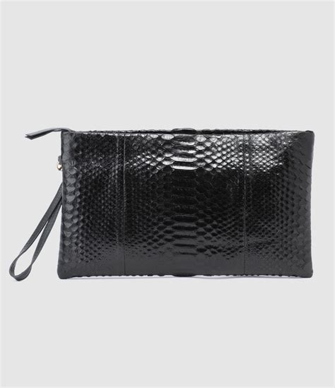 Claris Virot Pochette Big Lou Python Noir