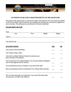 Jury Duty Work Form