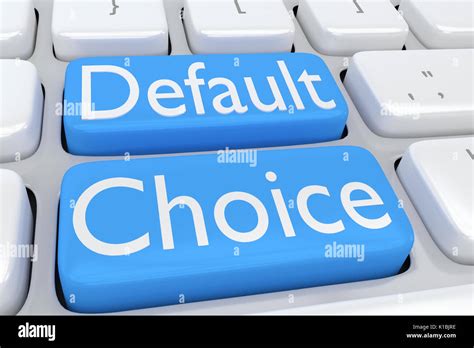 3d illustration of computer keyboard with the script default choice