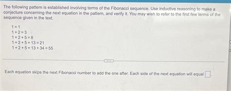 Solved The Following Pattern Is Established Involving Terms Chegg