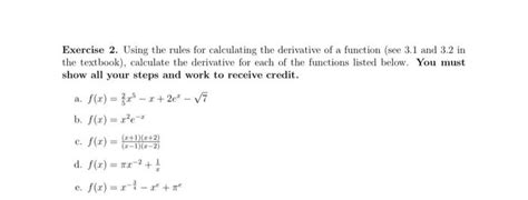 Solved Exercise Using The Rules For Calculating The Chegg