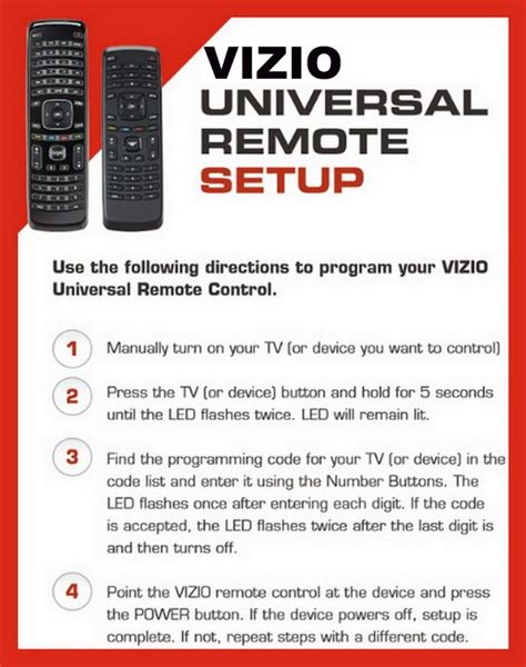 Vizio Remote Control Instruction Manual