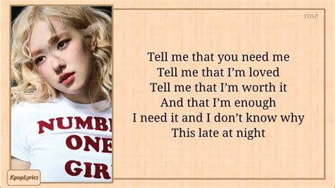 RosÉ Number One Girl Lyrics Youtube