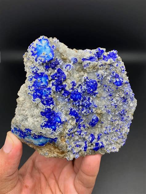 Natural Lapis Lazurite With Pyrite Deep Blue Crystal From Afghanistan