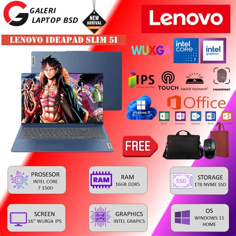 Jual Laptop Kerja Lenovo Ideapad Slim I Intel Core U Gb Ddr Tb Wuxga Ips Touch