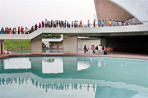 Lotus Temple A Bahai House Of Worship In Delhi India With Group Of