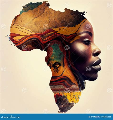 Africa An Ethnic Dark Skinned Woman In The Background Of Mainland