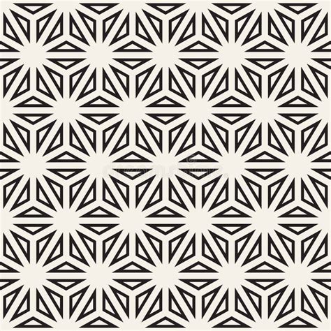 Vector Seamless Pattern Repeating Geometric Elements Stylish Monochrome Background Design