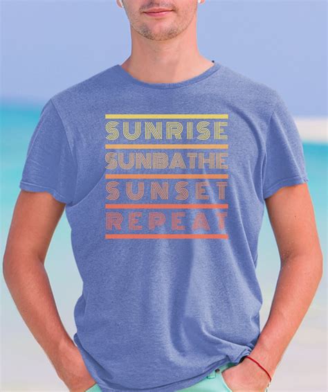 Retro Sunrise Sunbathe Sunset Repeat Tshirt Travel Sunset Shirt For