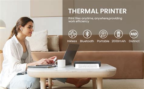 Vretti Wireless Portable Printer Pb821 Inkless Printer A4 Compatible