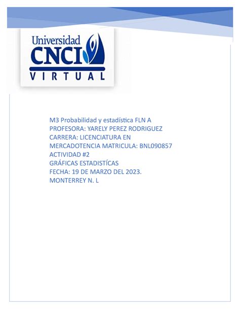 Act 1 probabilidad y estadistica M3 Probabilidad y estadística FLN