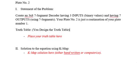 Solved Logic Circuits And Design Plate No I Statement Of The