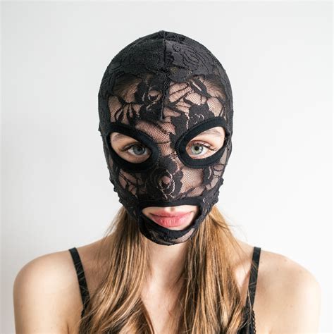 Bdsm Mask Black Lace Balaсlava Lace Face Mask Sexy Mask Fetish Face