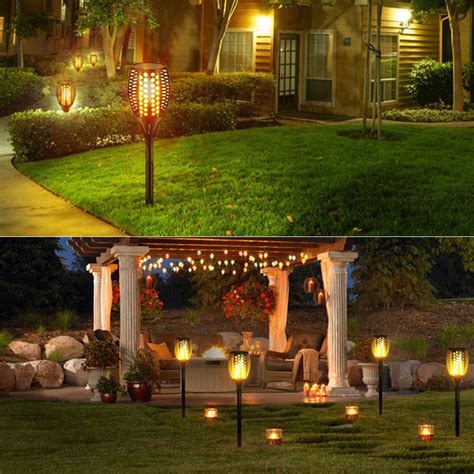 Led Solar Flame Lights Outdoor 12 Led Solar Tuin L Grandado