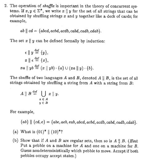 solved the operation of shuffle is important in the theory