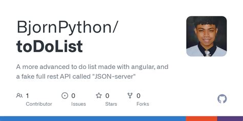 Github Bjornpythontodolist A More Advanced To Do List Made With